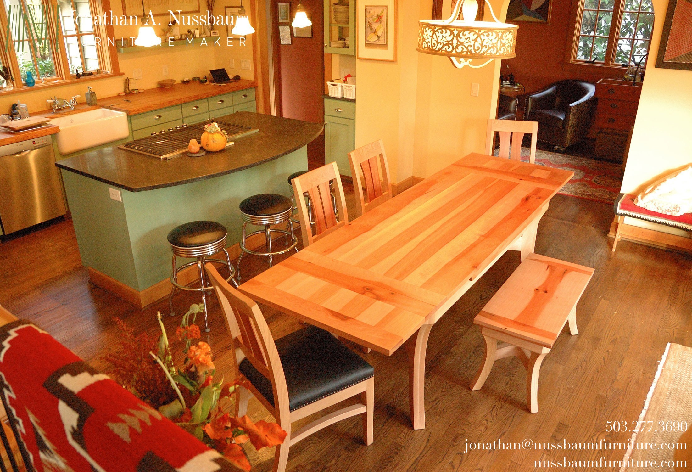 Pacific Madrone Dutch Pull Out Table | Jonathan A. Nussbaum - Furniture ...