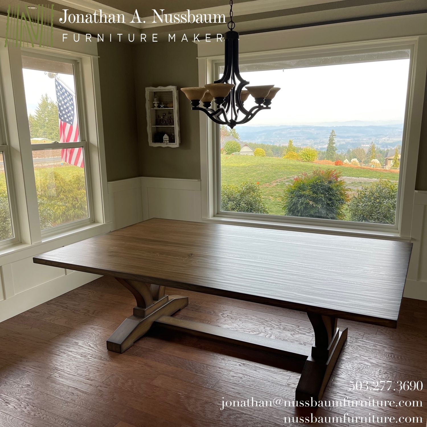 Hand Scraped Wishbone table | Jonathan A. Nussbaum - Furniture Maker